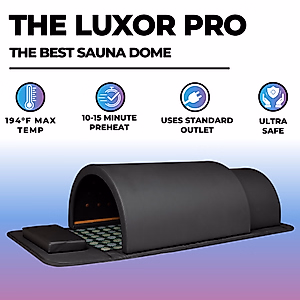 1Love Luxor Pro Far Infrared Sauna Dome | Near Zero EMFs, ELFs & VOCs | 10 Minute Preheat | 1200W/110V Power | Personal Sauna | 1 Person Sauna | Portable Dry Sauna | Home Sauna | Therapeutic Stones