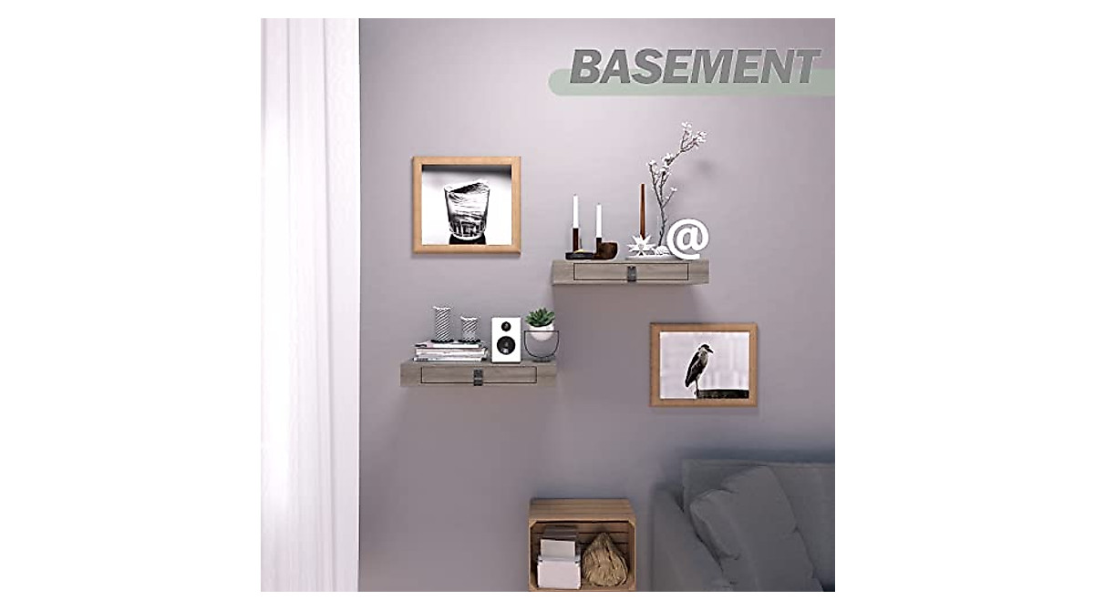 Floating Shelf with Drawer - Modern Wall Storage for Bedroom & More