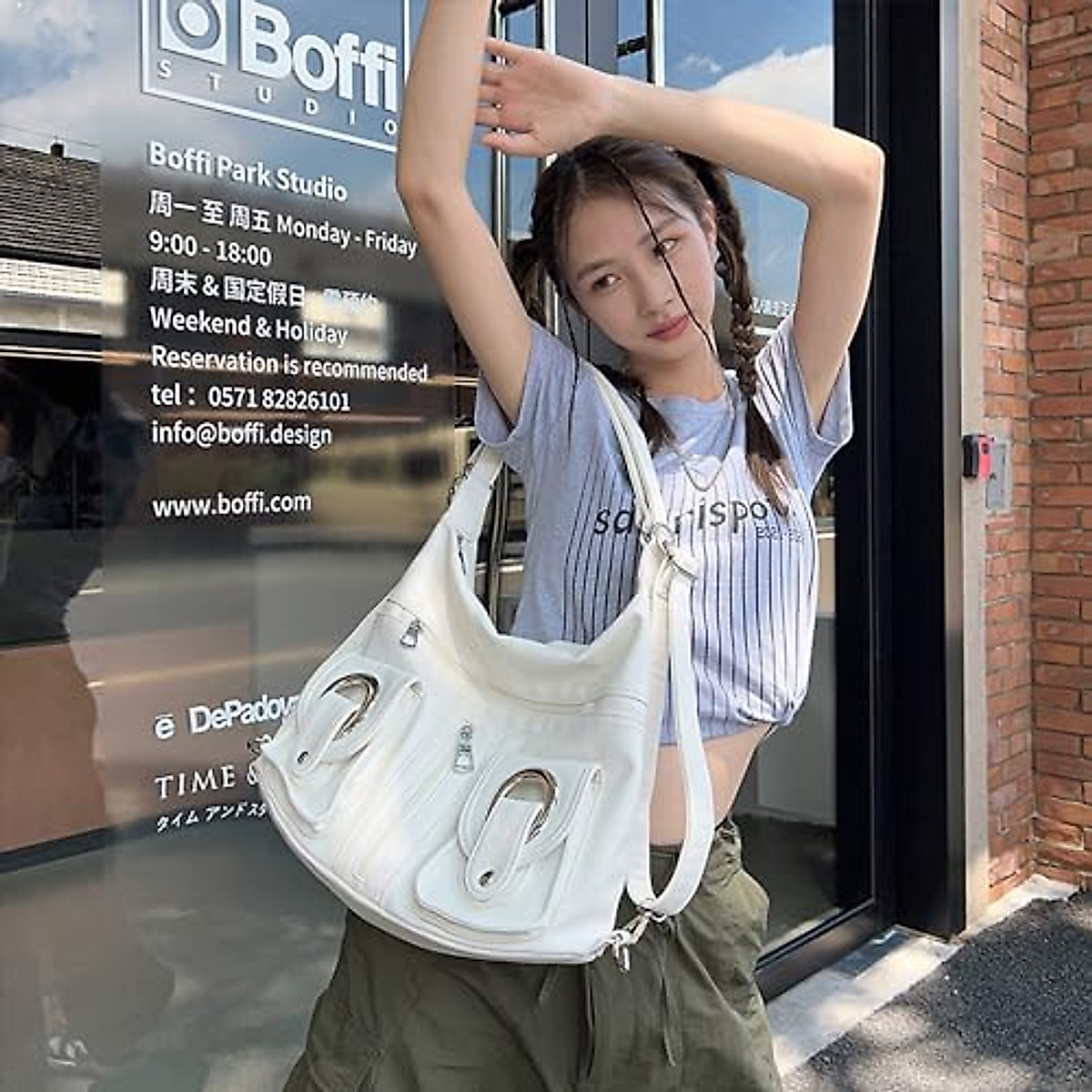 Faux Leather Tote Bag for Women - Large Capacity Shoulder Hobo Handbag Work Purse