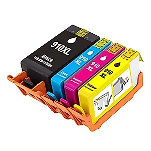 SHUOLEI Remanufactured 910XL Ink Cartridges Compatible with HP 910 XL 910XL Ink Cartridges Combo Pack Work with HP OfficeJet Pro 8025 8035 8030 8020 8028 OfficeJet 8015 8022 8010 Printers (4 Pack)