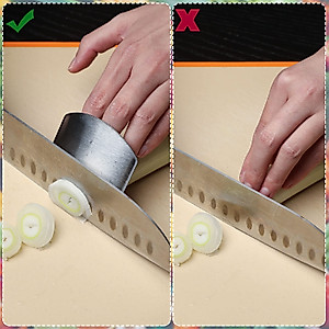 XEFINAL 14 PCS Finger Guard for Cutting Vegetables Stainless Steel Knife Cutting Protector Finger Thumb Guard Finger Protector Thumb Guard Peelers for Onion Holder for Cutting Food