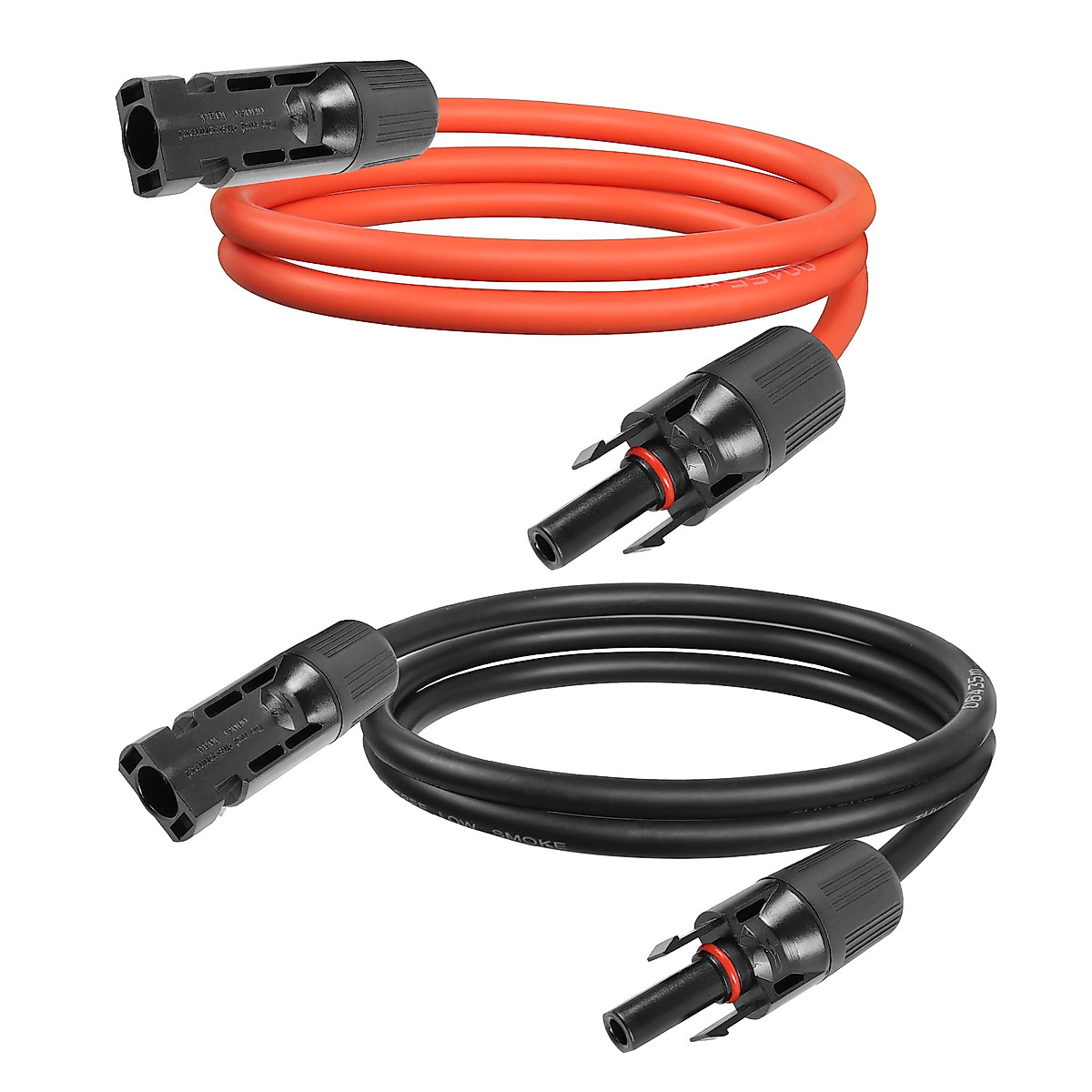 PNGKNYOCN 12AWG Solar Panel Extension Cord,3FT 4mm² Solar Panel Adaptor Cable (Black Cord + Red Cord) with Male and Female IP67 Weatherproof Connector
