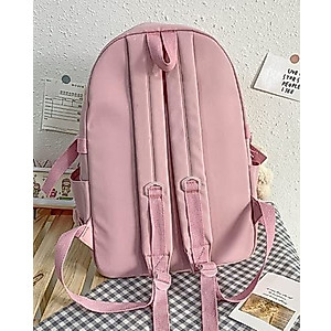HUIHSVHA Kawaii Backpack, Aesthetic School Laptop Bag With Pin Accessories, Travel Daypack Bookbag for Teens Girls Students