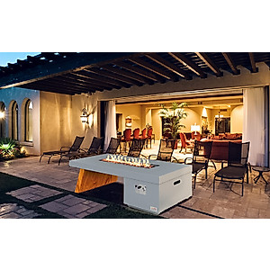 Onlyfire Premium 60” Outdoor Fire Pit Table with Lava Rocks& 12FT Hose, Large Propane Gas Firepit, Smokeless Fireplace 60,000BTU, Flame Adjustable for Backyard Patio Bonfire Party, Patio Heater FP015