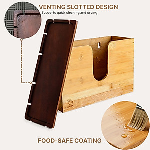 eBun Bamboo Paper Towel Dispenser - Multifold, C Fold & Trifold Paper Towel Holder, Wood Bathroom Wall Mount Napkin Dispenser, Folded Towel Holder Countertop, Commercial Hand Towel Dispenser