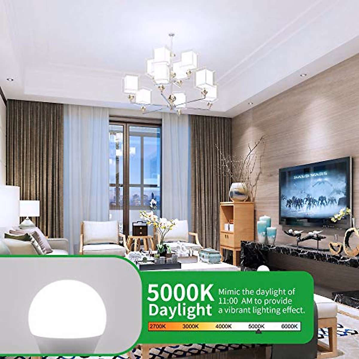 hansang E12 LED Bulb 5000K Daylight 8 Pack Ceiling Fan Light Bulbs, A15 Candelabra LED Bulbs for Chandelier,6W 60W Incandescent Equivalent,600LM,120V,Non-dimmable