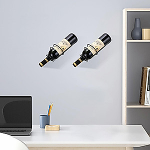 Mlijzard 2 Pcs Spiral Wine Bottle Holder,Metal Wall Mounted Wine Rack,Wine Bottle Display Holde for Wine/Beverages/Liquor Bottles Storage,Wall Wine Theme Decor