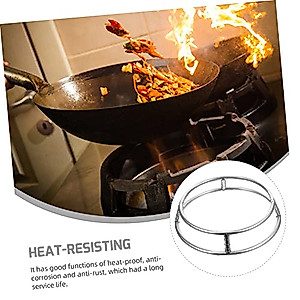 Operitacx Pot Rack Stainless Steel Saute Pan Stainless Cookware Metal Stand Wok Grate Burner Wok Ring for Gas Stove Heat-proof Pot Stand Stainless Steel Wok Stand Heat-proof Wok Rack Silver