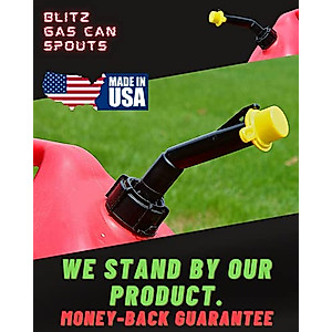 Super Spouts Gas Can Spout Replacement for Blitz Old Style Nozzles with Caps and Vents. 3 Pack