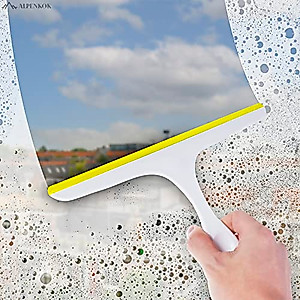 Window Cleaning Shower Glass Squeegee - 9.5Inch Small Squeegee for Shower Glass Door for Car Windshield Cleaner Tool Shower Door Window Cleaner - Mirror Cleaner Shower Squeegee for Tile with Good Grip