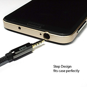 Zeskit Premium 3.5mm Jack Male to Female AUX Audio Extension Cable, TRRS 4 Poles for Headphones with Mic, Speakers - 12ft