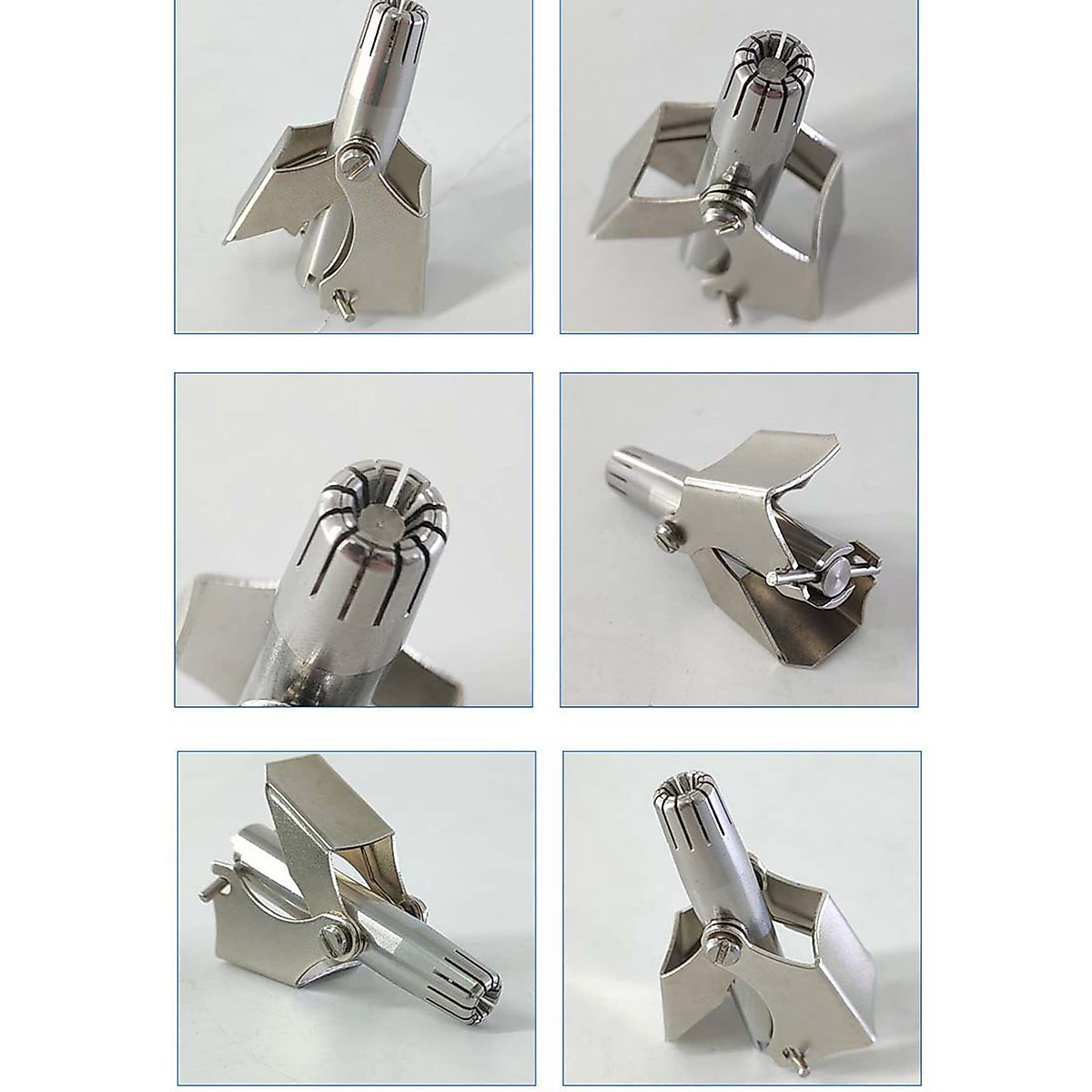 Manual Nose Hair Trimmer, Stainless Steel Portable Nose Hair Trimmer, Removable Clean Nose Ear Hair Trimmer for Men(Silver)