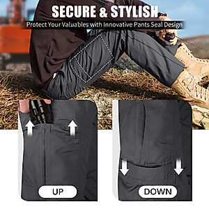 FREE SOLDIER Men's Water Resistant Pants Relaxed Fit Tactical Combat Army Cargo Work Pants with Multi Pocket (Classic Gray 36W/32L)