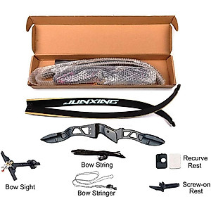 ZSHJGJR 66 Inch Archery Takedown Recurve Bow Athletic Competition Bow 22-38lbs Right Hand for Professional Practice Shooting with 6 Pieces Carbon Arrows (24lbs, Red)