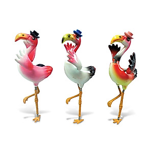 Puzzled Flamingo Refrigerator Bobble Magnet (Set of 3)