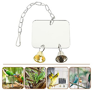 iplusmile 3pcs with Enjoy Cage Self Xxcm Hanging Toys Design Parakeet Canaries Cockatoo Conure for Bells Bell Plaything Outdoor Parrot Decorative Mirror Cockatiel Toy Lovebirds Wind