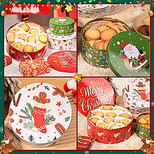 XEZEOS Christmas Storage Containers 3 Pack Christmas Cookie Tins with Lids Gingerbread Man Cookie Storage Containers Airtight Round Cookie Jars for Gift Giving Holiday Treats Baking Cake Container