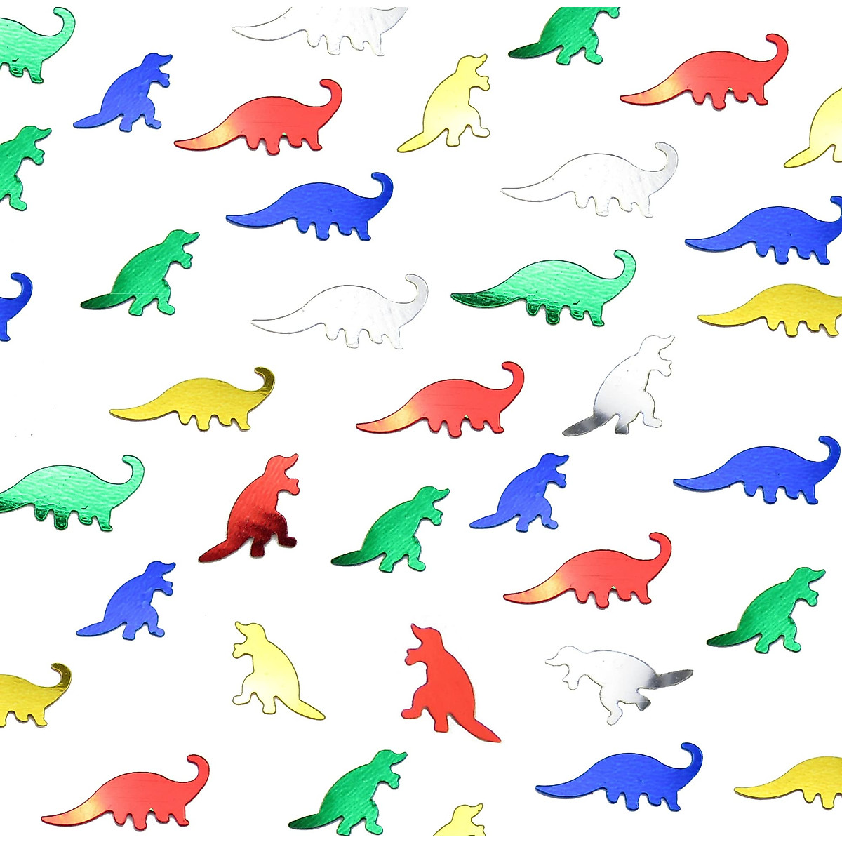 Dinosaur Metallic Confetti (75 Grams 5,250 Pieces) T-Rex Brontosaurus Jungle Foil Jurassic Dino Glitter for Kids and Children Birthday Party, Arts & Crafts by JPACO