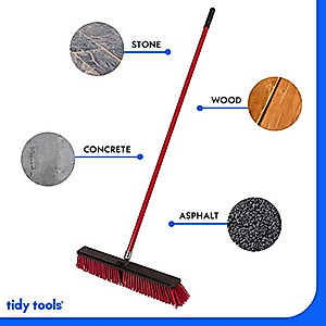 Tidy Tools Large 24'' Multi-Surface Push Broom with Alloy Handle