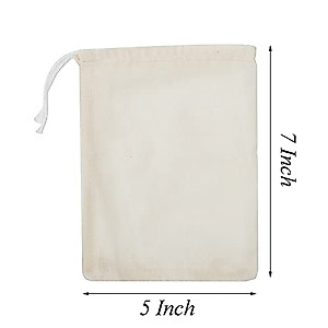 LOOKSGO 25 Pcs 5x7 Inch Muslin Bag Sachet Bag for Party Wedding Home Supplies Cotton Drawstring Bags for Jewelry