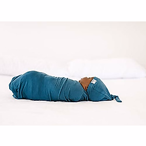 Large Premium Knit Baby Swaddle Receiving Blanket "Steel" by Copper Pearl
