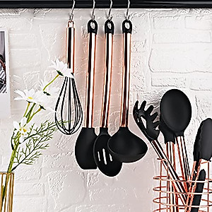 BRIIEC 1pc Black & Copper Silicon Basting Brushes, Heat Resistant Stainless Steel Handle Pastry Brushes, Spread Oil Butter Sauce Marinades. Perfect for Sauce BBQ Grill Baking Cooking