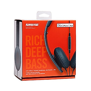 Shure SRH145m+ Portable Collapsible Headphones with Remote + Microphone Compatible with All Apple iOS Devices