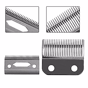 Replacement Blade for Wahl Clippers, Professional Precision 2 Hole Adjustable Hair Trimmer Parts Gold Silver Blades Compatible with Wahl 5 Star Series Cordless, Super Taper, Magic Clip Clipper 2pack