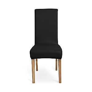 Amazon Basics Stretch Dining Chair Slipcover, Set of 4, Black