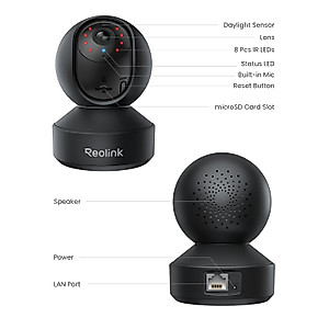 REOLINK E1 Pro 4MP HD Plug-in Home Security Indoor Camera with 2.4/5 GHz Wi-Fi, Auto Tracking, Smart Person/Pet Detection, Multiple Storage Options, Ideal for Baby Monitor/ Pet Camera/Elderly