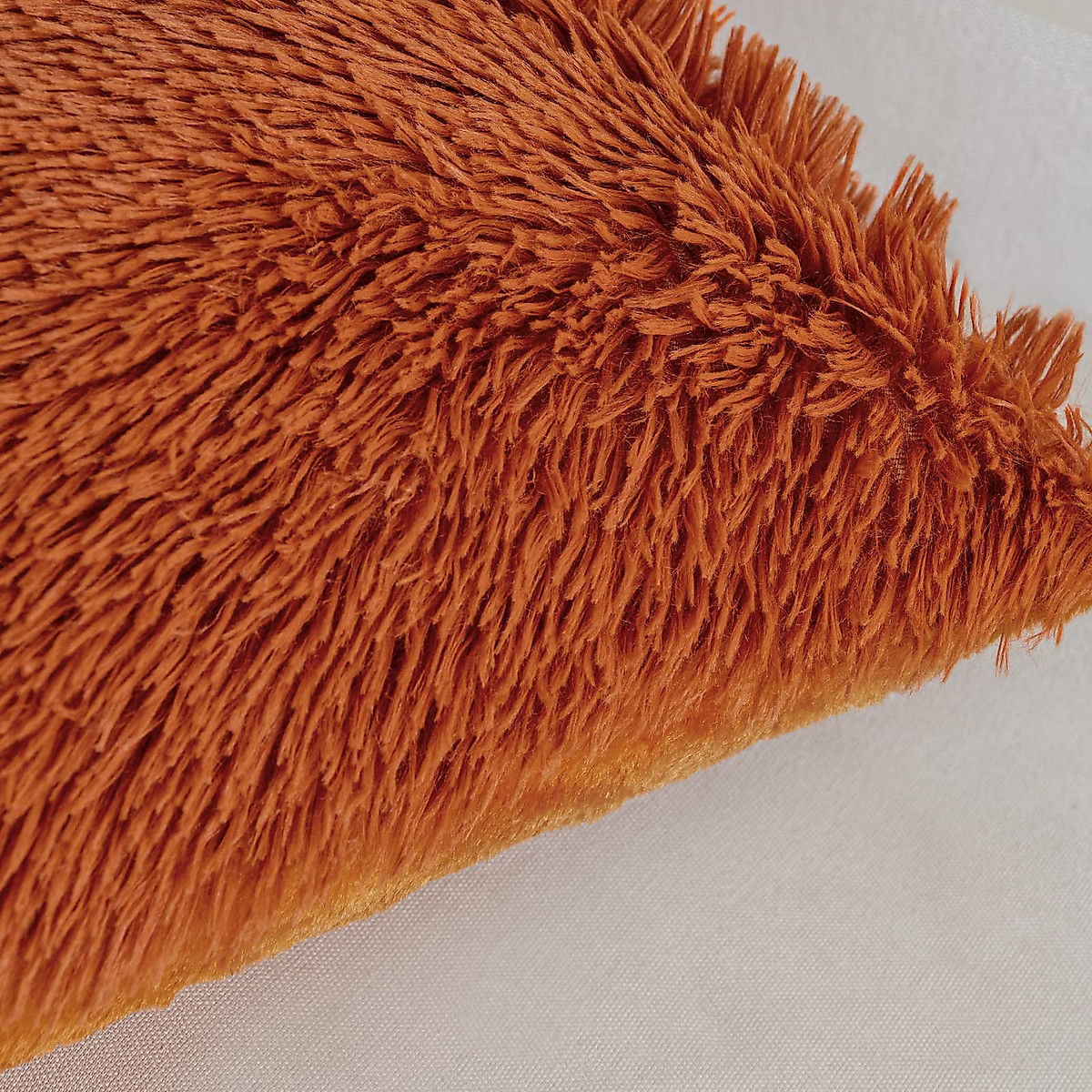 MIULEE Pack of 2 Luxury Faux Fur Throw Pillow Covers Deluxe Winter Decorative Plush Pillow Case Cushion Cover Shell for Sofa Bedroom Car 18x18 Inch Burnt Orange