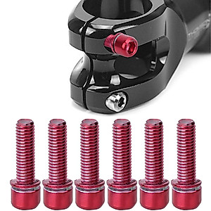 Life Stem Screw, Bike Ti-Alloy Stem Screw Bolt Steering Handlebar Parts with Spacer Accessory Kit(red)