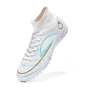 Football Shoes Mens Zapatos de Futbol para Hombres Indoor Soccer Shoes Football Boots Tacos de Futbol para Hombre Soccer Cleats White