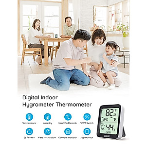 Govee Hygrometer Thermometer H5075, Bluetooth Indoor Room Temperature Monitor Greenhouse Thermometer with Remote App Control, Notification Alerts, 2 Years Data Storage Export