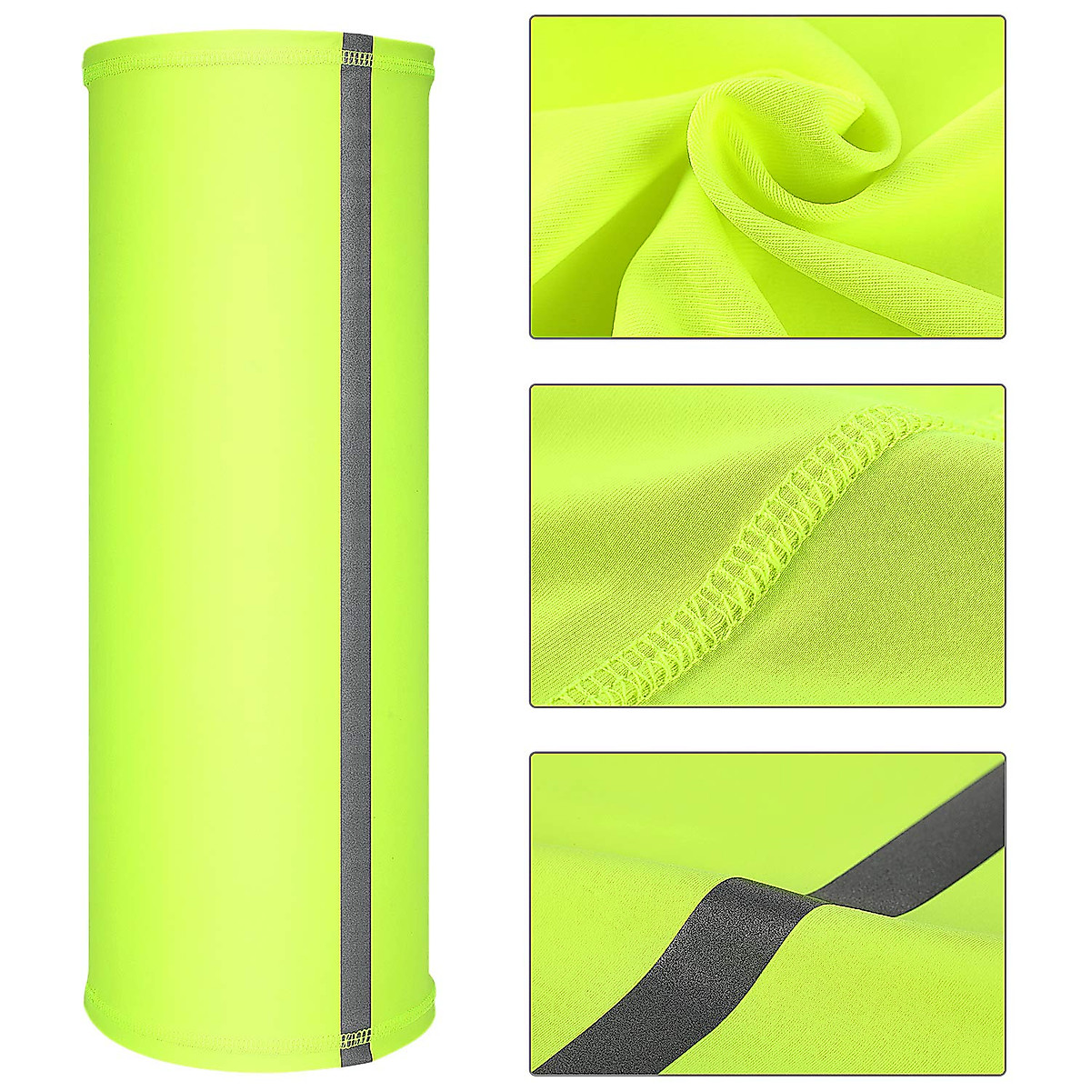 SATINIOR 4 Pieces Reflective Neck Gaiter Visibility Neon Safety Bandana Wind Dust UV Protection Scarf Bandanas