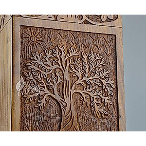 INTAJ Handmade Rosewood Urn for Human Ashes - Tree of Life Wooden Urns Hand-Crafted - Funeral Cremation Urn for Ashes (Adult (250 Cu/in), Rosewood Tree)