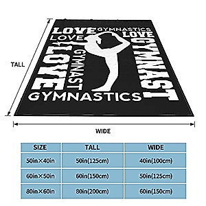 Love Gymnastics Gymnast Throw Blanket Warm Ultra-Soft Micro Fleece Blanket for Bed Couch Living Room Decoration