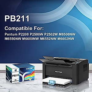 FIVCOR PB-211 PB-211EV Remanufactured Black Toner Cartridge for Pantum PB-211 for P2502W M6552NW P2200 P2500W M6602NW M6550 M6550N M6550W M6600 M6600N M6600W P2207 P2500 P2500NW(2 Black)