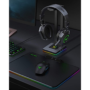 Blade Hawks RGB Gaming Headphone Stand with 3.5mm AUX and 2 USB Ports, Durable Headset Stand Holder for Bose, Beats, Sony, Sennheiser, Jabra, JBL, AKG, Fancy Gaming Accessories - HS18 (Only for PC)