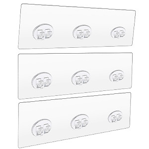 Gjinxi 3Pcs Shower Caddy Adhesive Replacement Hook, Transparent Adhesive for Shower Caddy Sticky Pads, No Drilling Waterproof Adhesive Hooks for Shower Basket, Soap Holder, Kitchen Racks