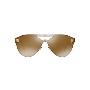 Versace Woman Sunglasses Gold Frame, Brown Mirror Bronze Lenses, 0MM