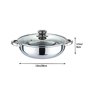 Nadalan Small Stainless Steel Hot Pot Light Cookware Shabu 11in Shabu