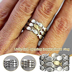 WSLI to My Daughter Swimming Against The Current Ring,Adjustable 2021 New Women's Stacking Opening Rings Finger Ring,Fish Pattern Vintage Jewelry Ring,Best Gift for Women and Girls (1Pc)