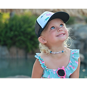 Grom Squad Kids Trucker Hat - Mesh Adjustable Baseball Cap for Boys & Girls - Baby, Infant, Toddler, School-Age Sizes (5-10yrs (Super), Sunrise to Sunset, Royal/White)