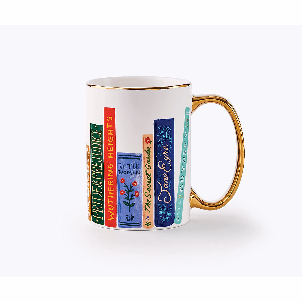 RIFLE PAPER CO. Book Club Mug, for Everyday Use and Gatherings with Unique Designs, for Friends and Family Anytime of the Year, Coffee Tea Enthusiasts and more
