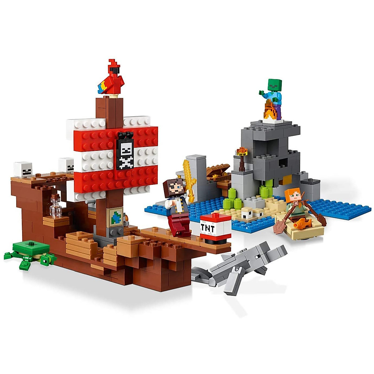 LEGO Minecraft The Pirate Ship Adventure 21152 Building Kit (386 Pieces)