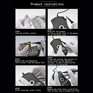 HUYUN New Mouse Skates & Mouse Feet & Mice Feet & mouseskates for Razer Deathadder Elite （Comes with 2 Sets）