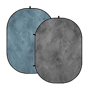 Kate Collapsible Backdrop Pop-up Photo Backdrops Folded Grey Teal for Photography, for Video, for Broadcast, 5x6.5ft
