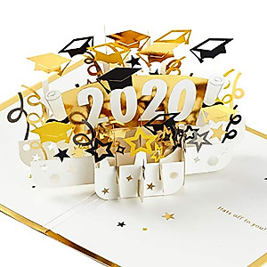 Hallmark Signature Paper Wonder Class of 2020 Pop Up Graduation Card (Hats Off)