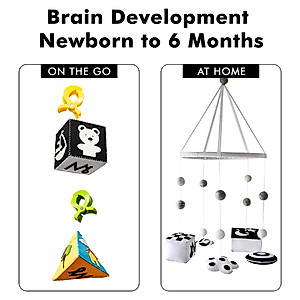 Reversible Baby Mobile - Brain Stimulation to Engage Your Newborn - Felt Mobile with Two Sides for Continued Engagement